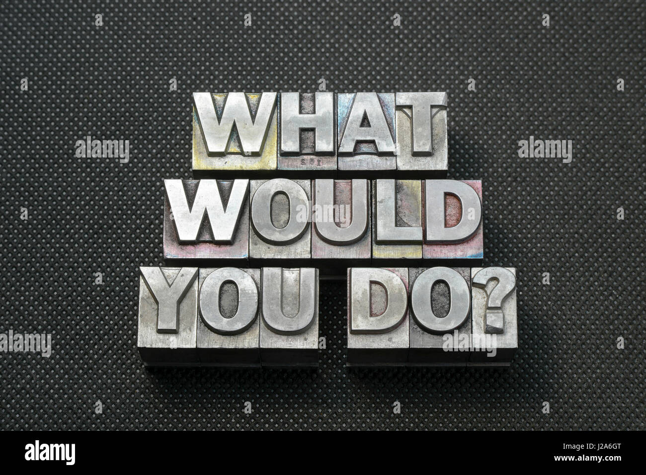 what would you do question made from metallic letterpress blocks on ...