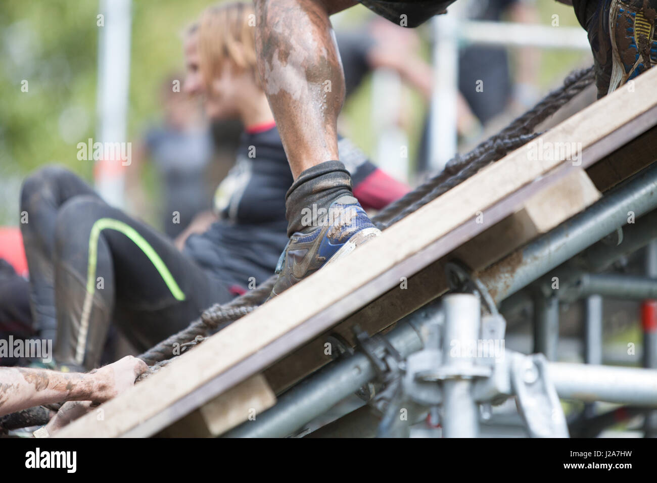 Editorial picture of contestants of the Strong Viking run obstacle race ...