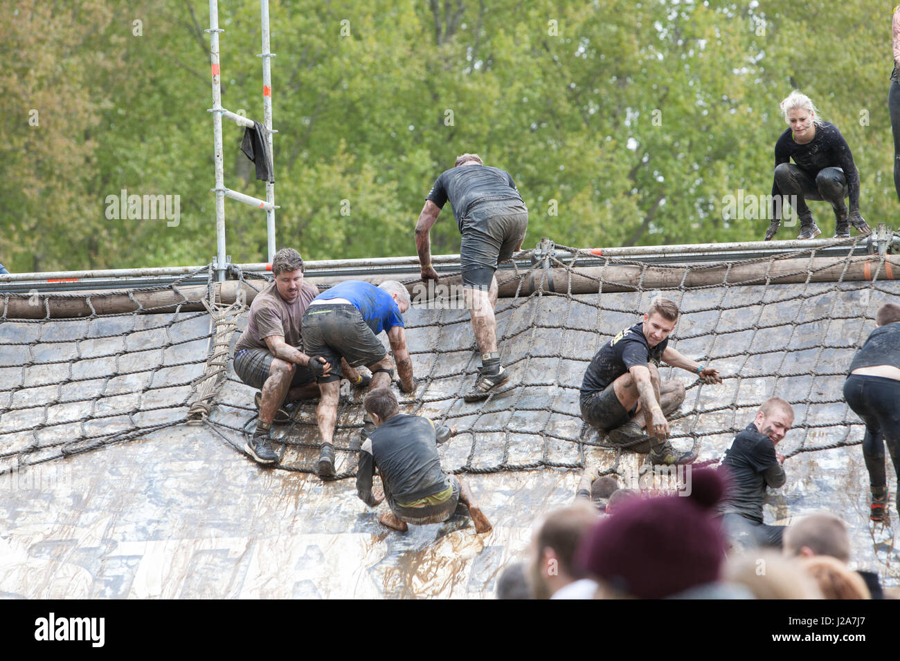 Editorial picture of contestants of the Strong Viking run obstacle race ...