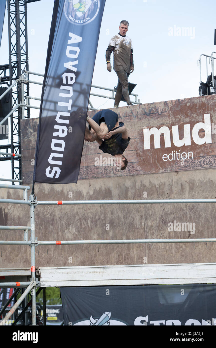 Editorial picture of contestants of the Strong Viking run obstacle race ...