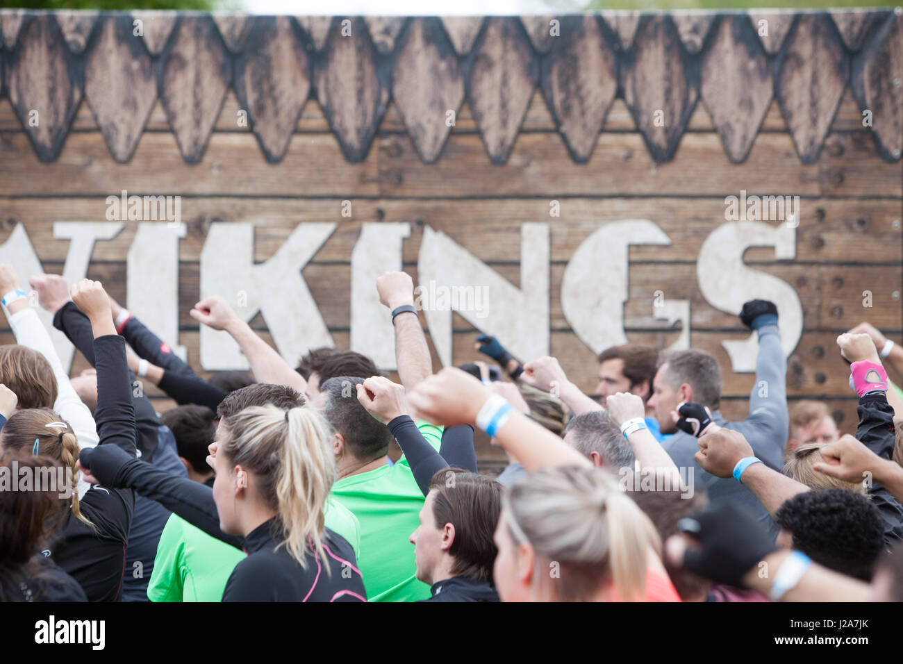 Editorial picture of contestants of the Strong Viking run obstacle race ...
