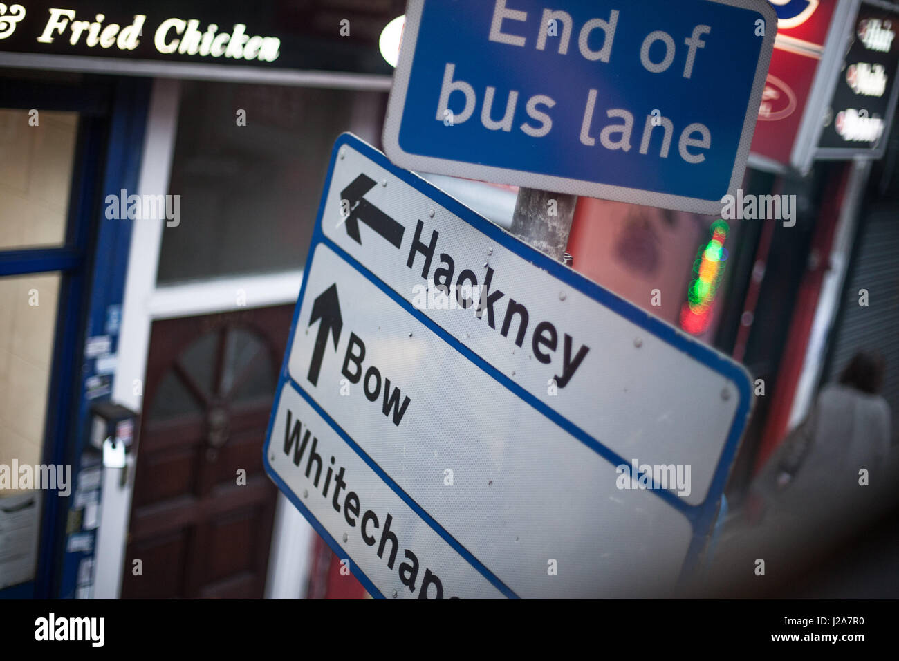 Bus lane sign in london hi-res stock photography and images - Alamy