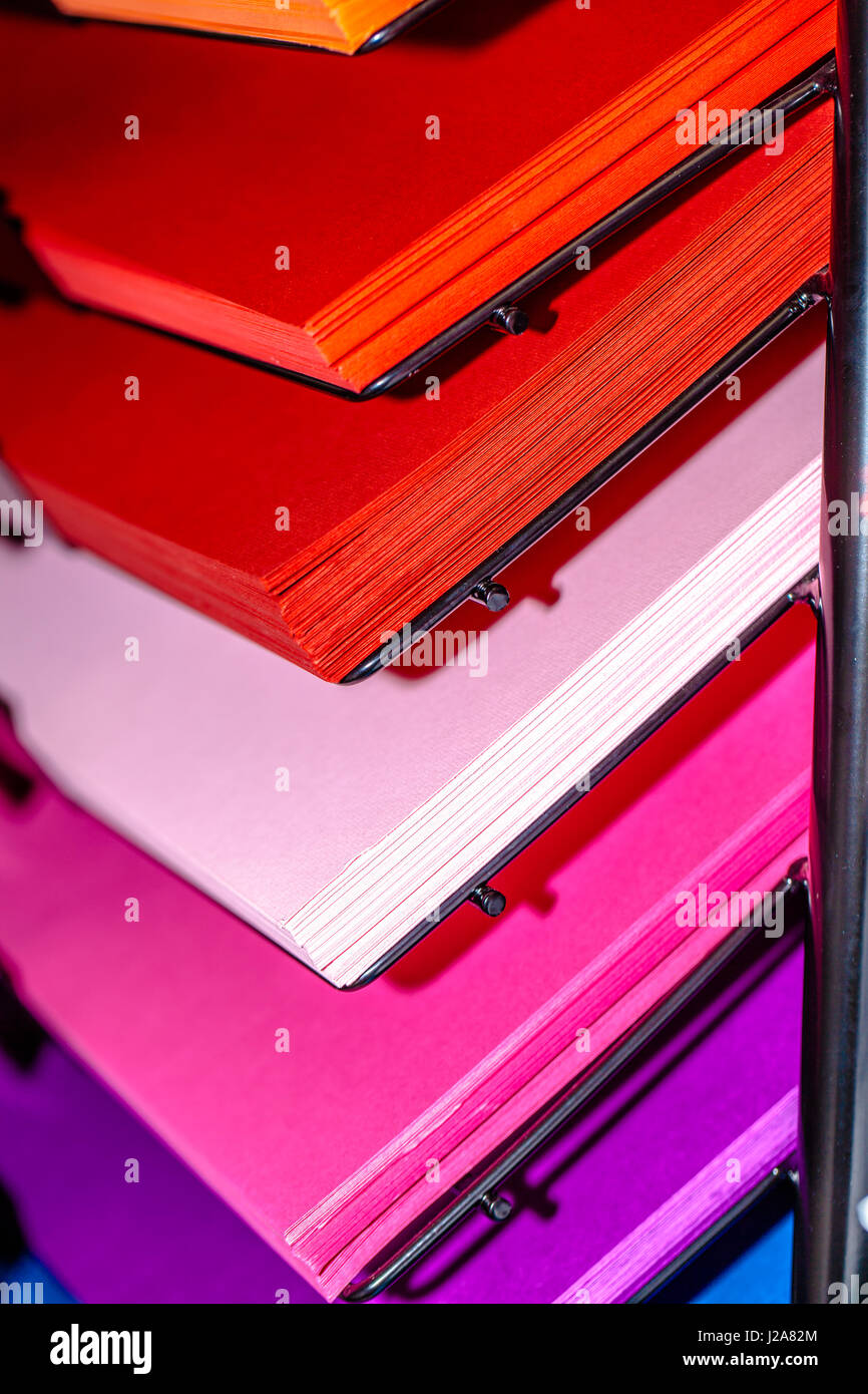 stack of colour cardboards Stock Photo - Alamy