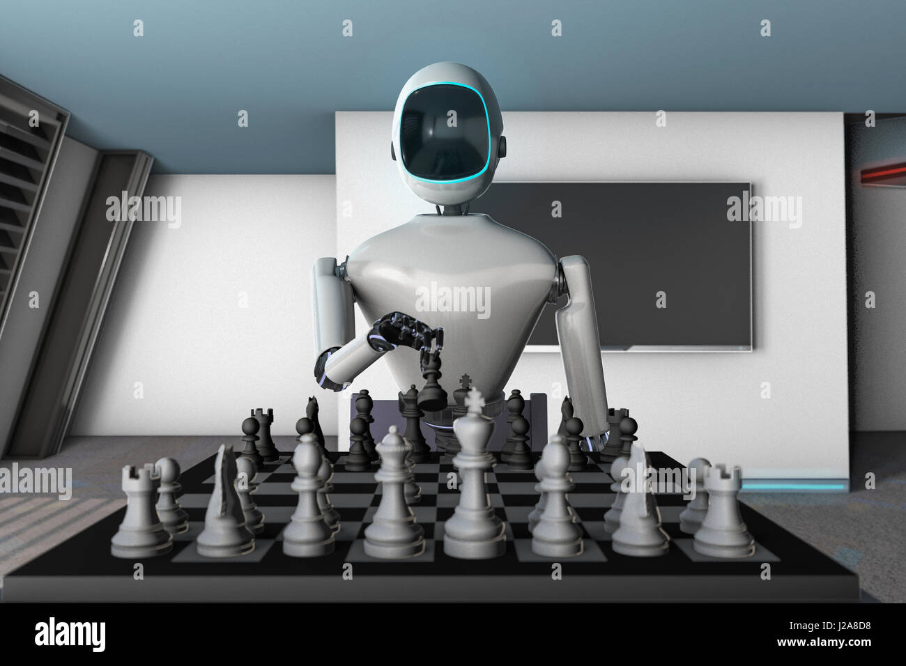 A robot plays chess Stock Photo - Alamy A robot plays chess Stock Photo - Alamy