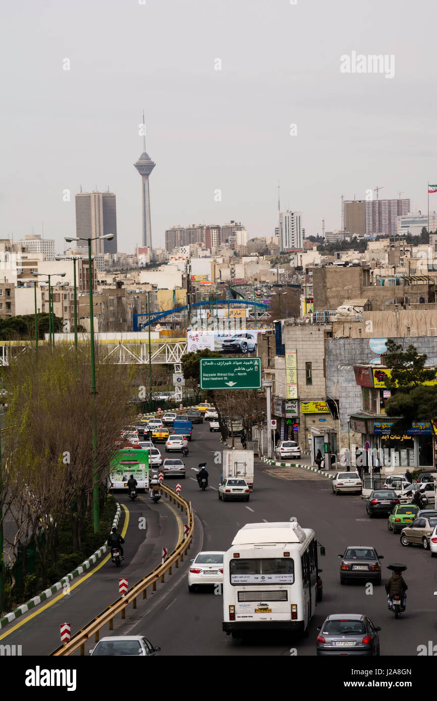 Tehran Iran March 18 2017 Tehran Cityscape Driving Car On Highway
