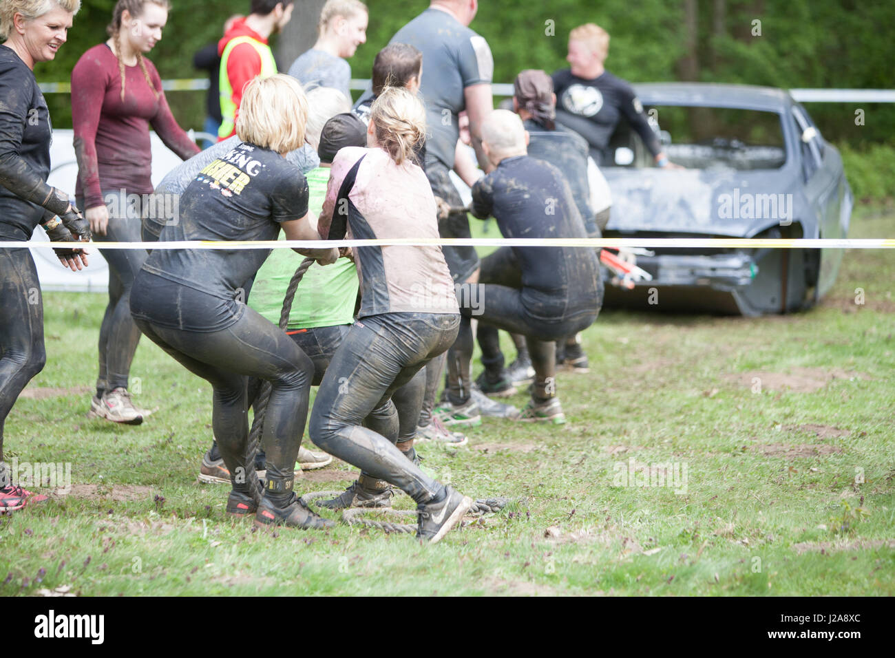 Editorial picture of contestants of the Strong Viking run obstacle race ...
