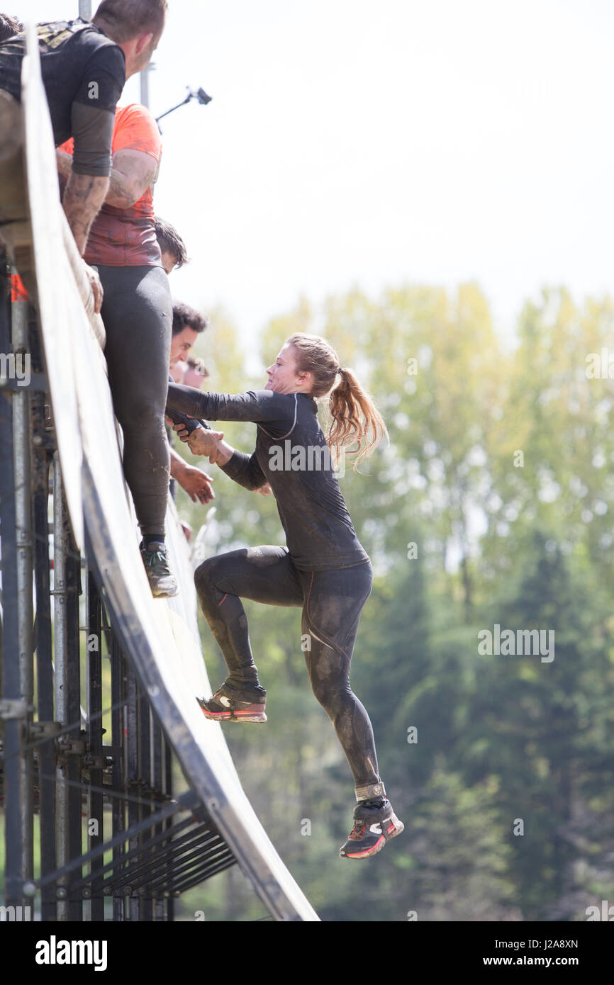 Editorial picture of contestants of the Strong Viking run obstacle race ...