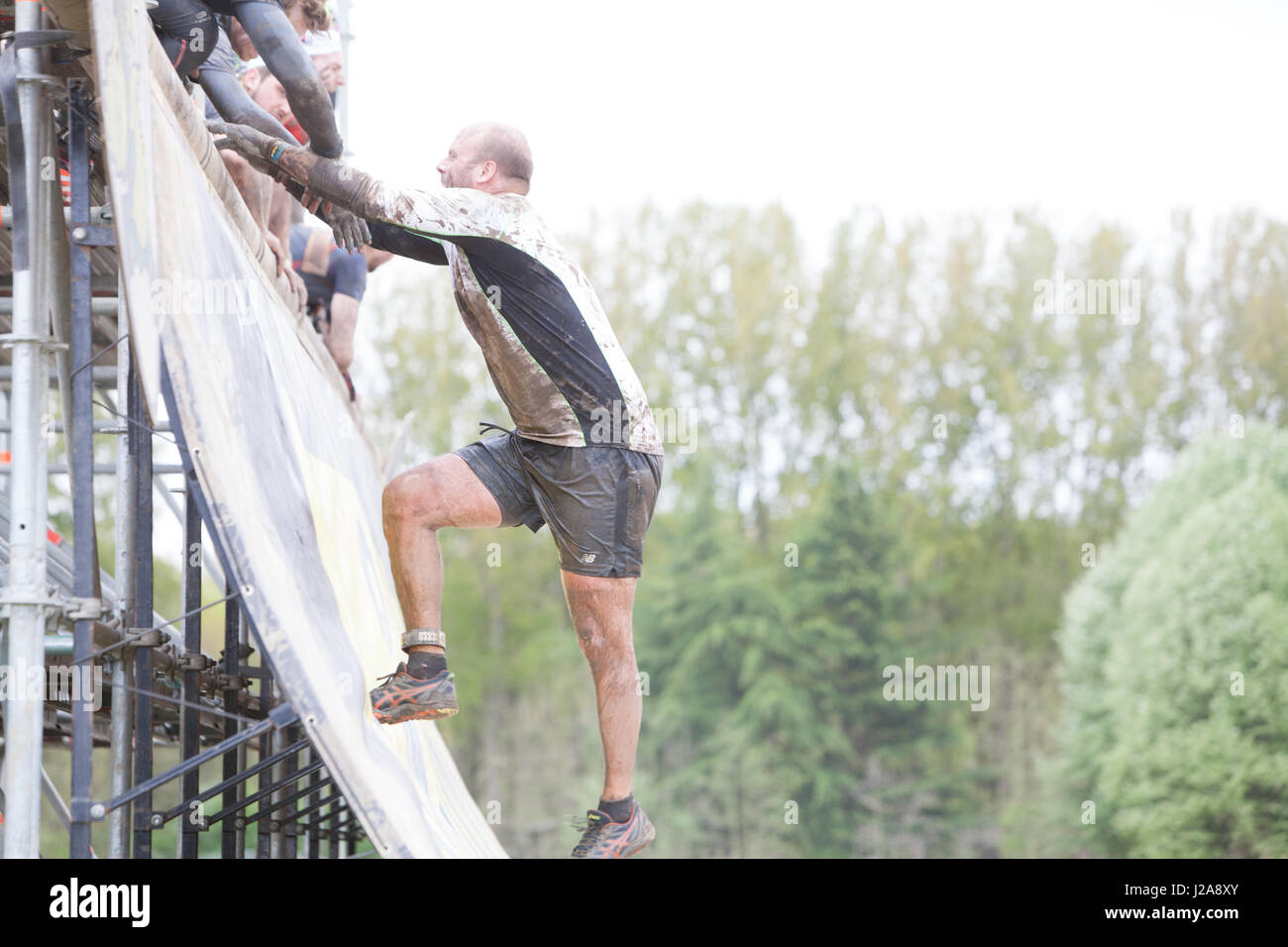 Editorial picture of contestants of the Strong Viking run obstacle race ...