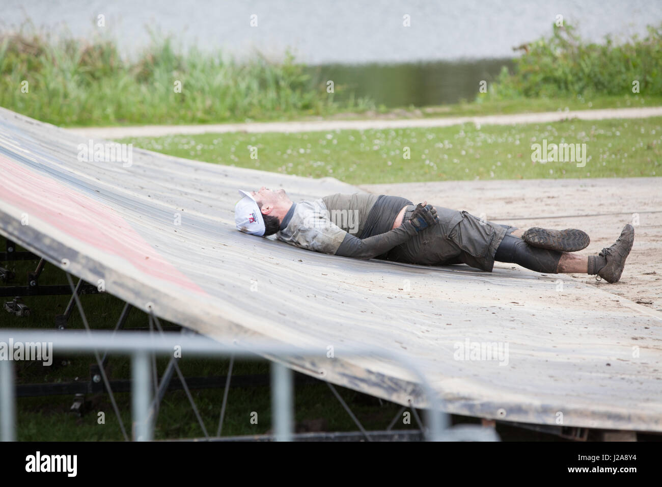 Editorial picture of contestants of the Strong Viking run obstacle race ...