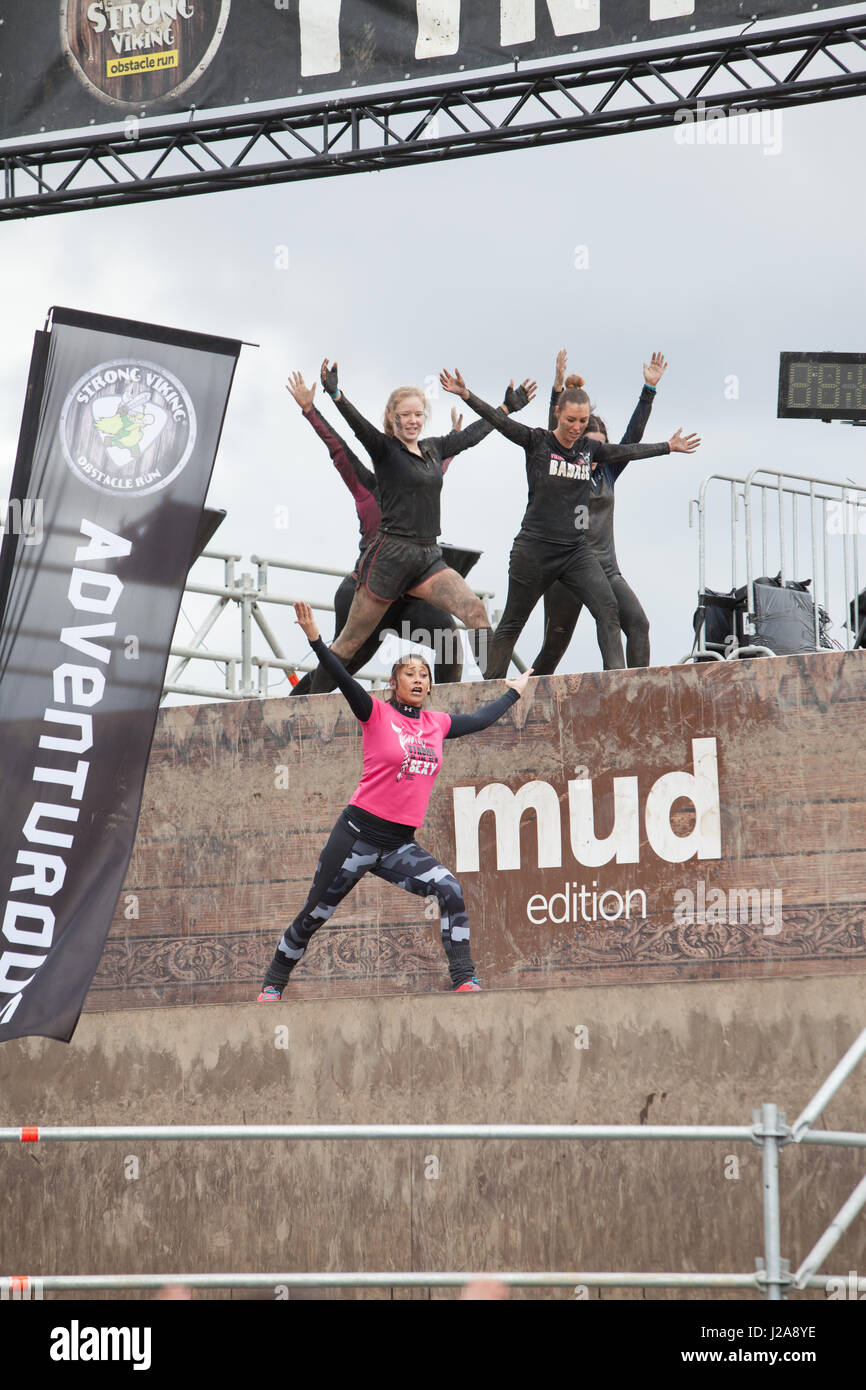 Editorial picture of contestants of the Strong Viking run obstacle race ...