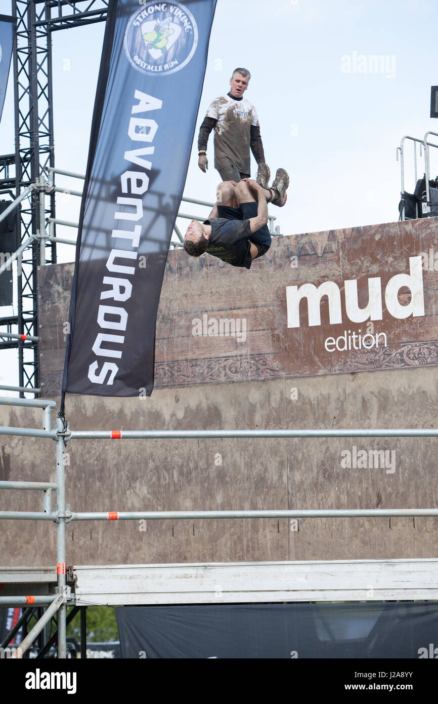 Editorial picture of contestants of the Strong Viking run obstacle race ...