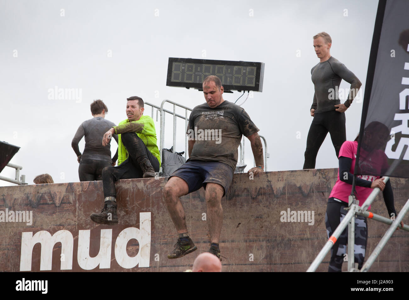Editorial picture of contestants of the Strong Viking run obstacle race ...