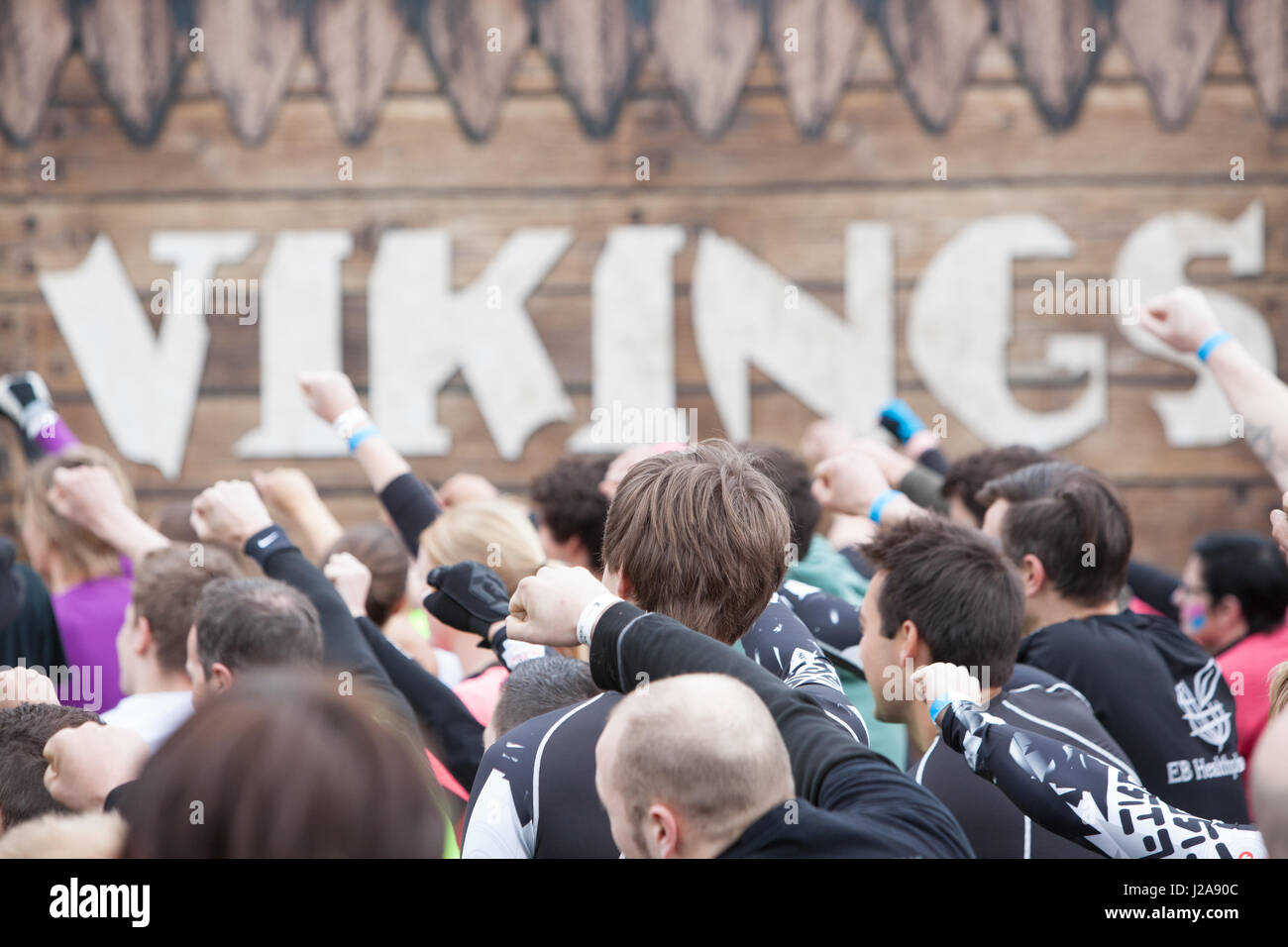 Editorial picture of contestants of the Strong Viking run obstacle race ...