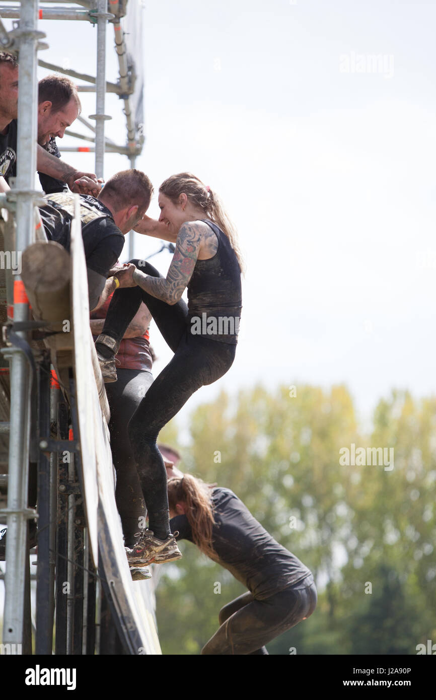 Editorial picture of contestants of the Strong Viking run obstacle race ...