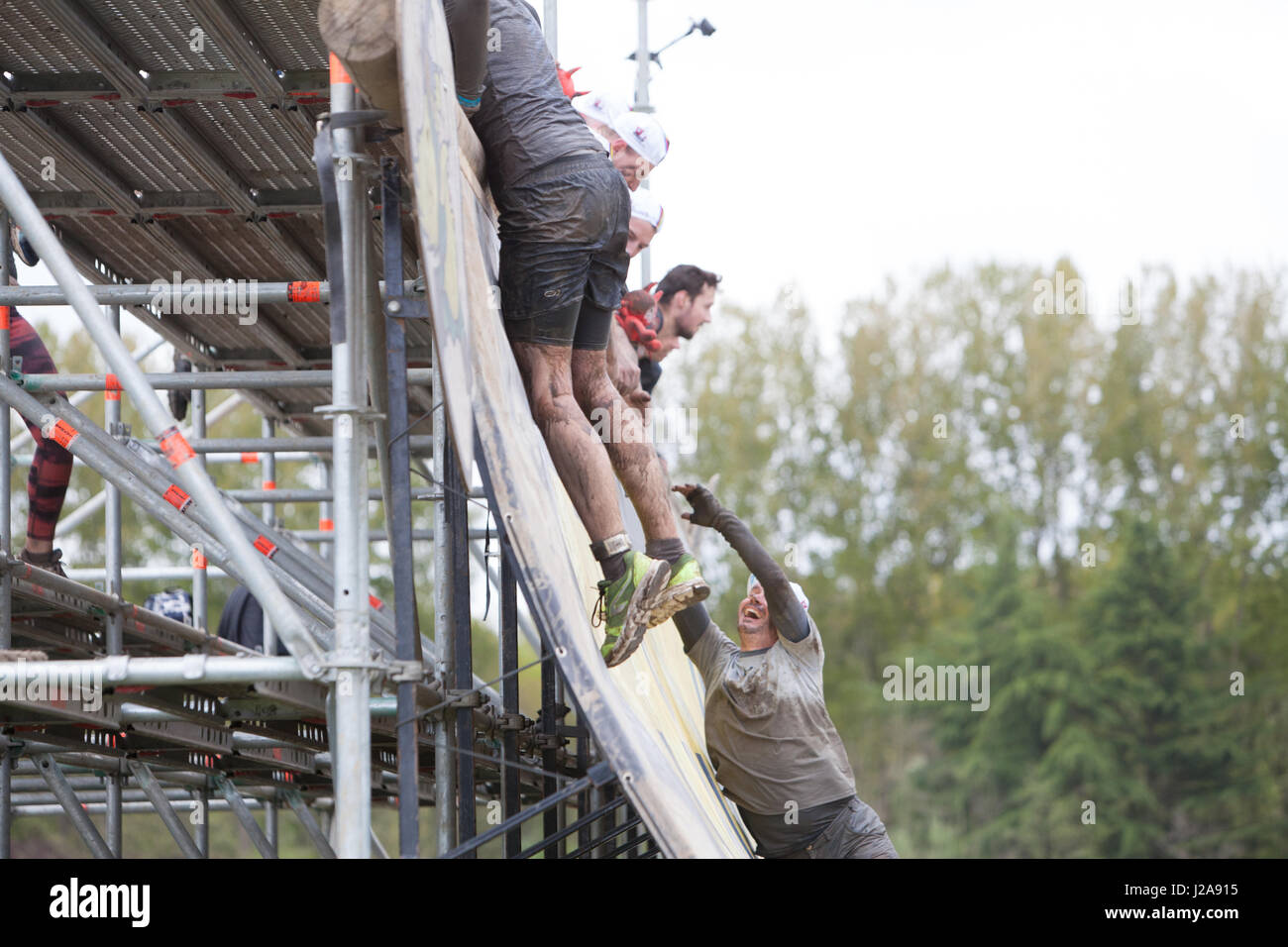 Editorial picture of contestants of the Strong Viking run obstacle race ...