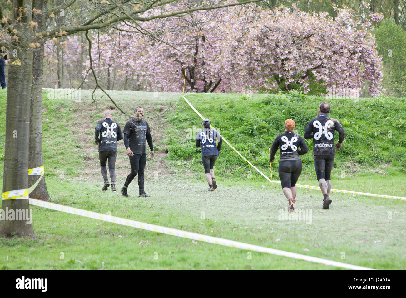 Editorial picture of contestants of the Strong Viking run obstacle race ...