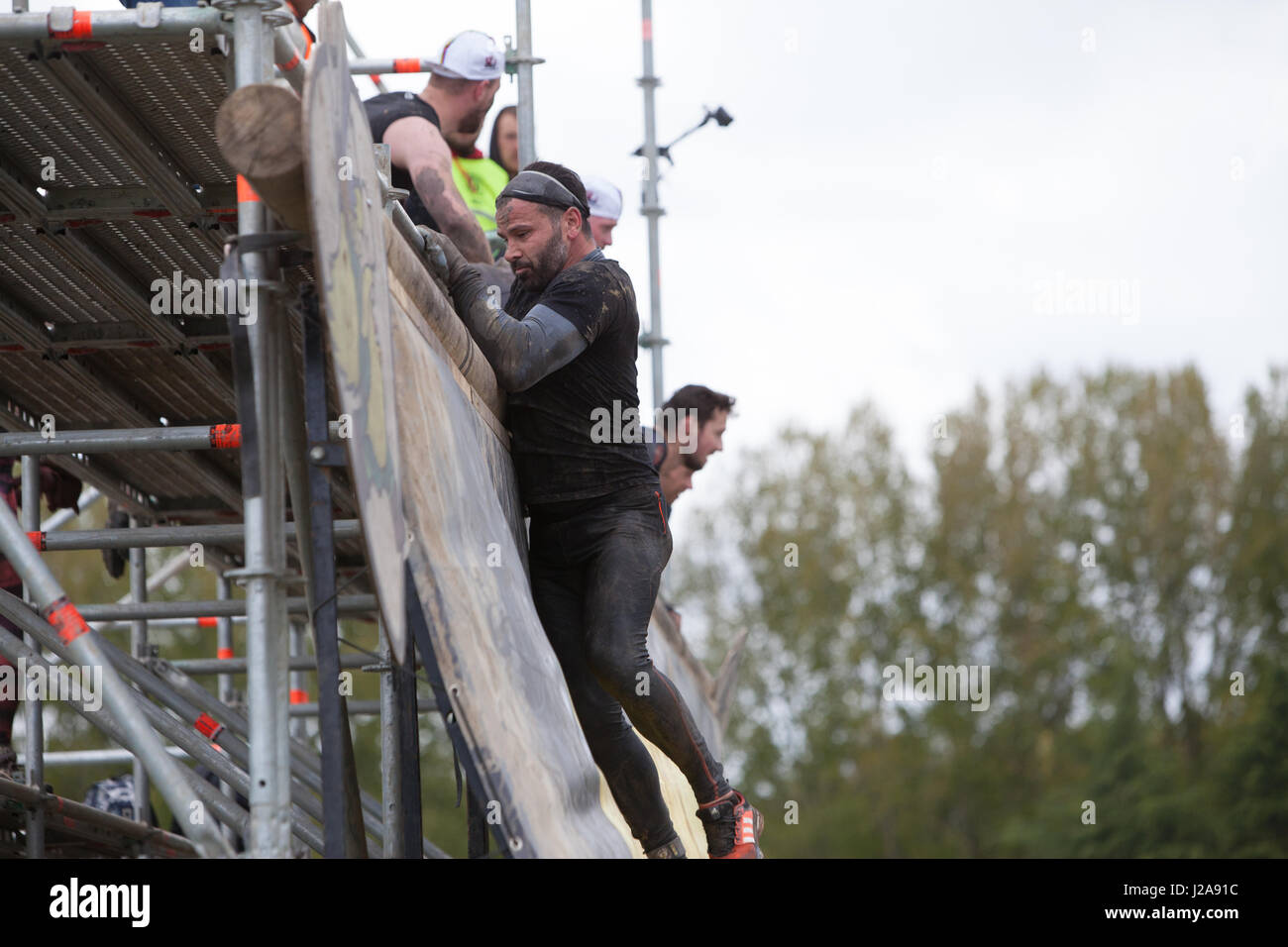 Editorial picture of contestants of the Strong Viking run obstacle race ...