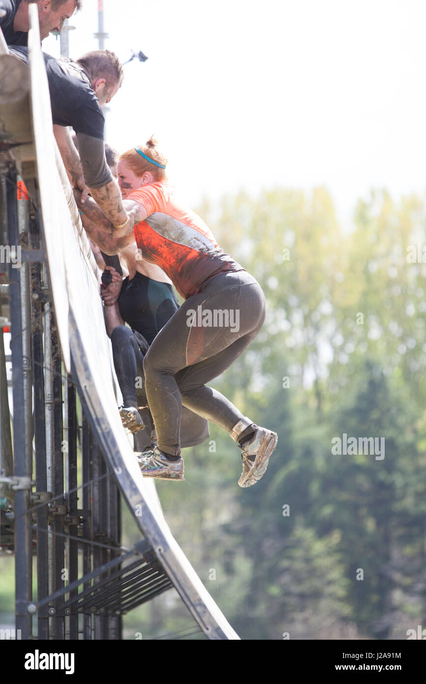 Editorial picture of contestants of the Strong Viking run obstacle race ...