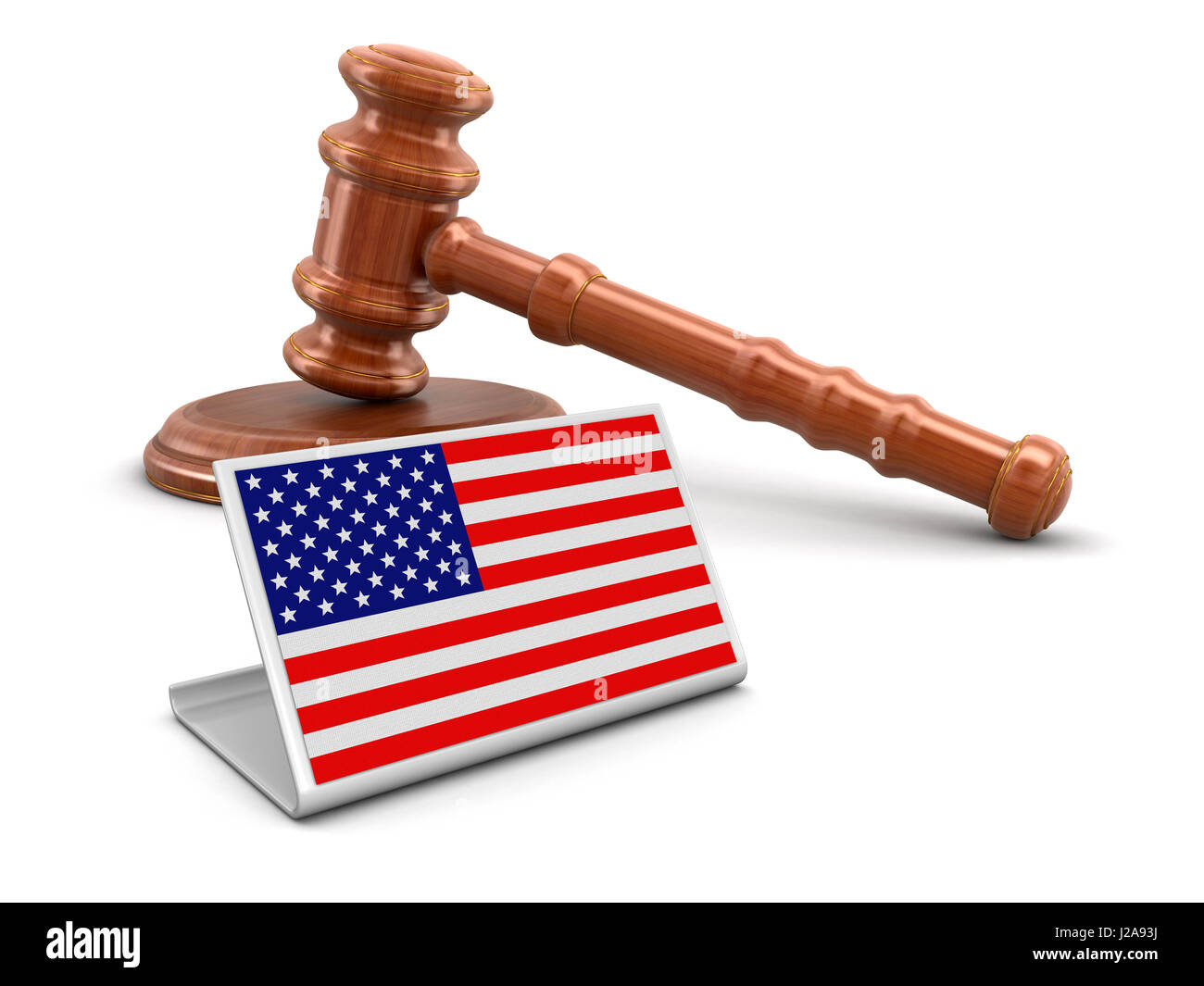 3d wooden mallet and US flag. Image with clipping path Stock Photo - Alamy