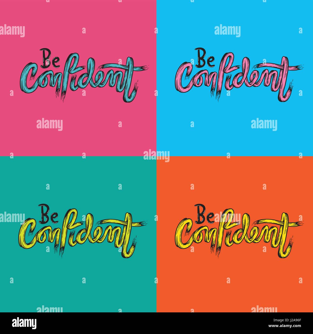Be Confident Life Inspiration Motivation Word Graphic Illustration ...