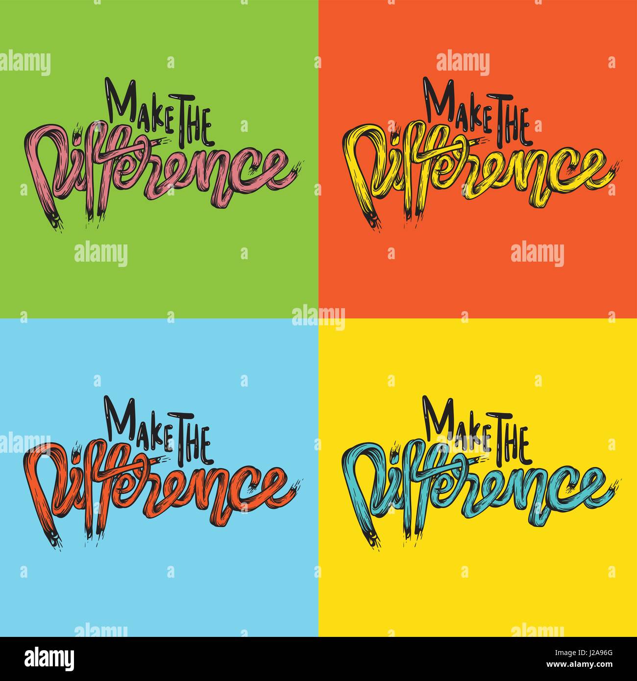 Make The Difference Life Inspiration Motivation Word Graphic ...