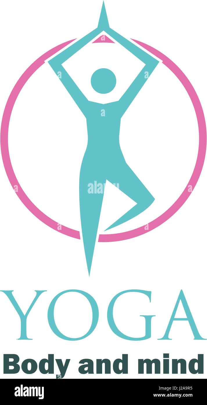 yoga body and mind meditation logo with text space for your slogan ...