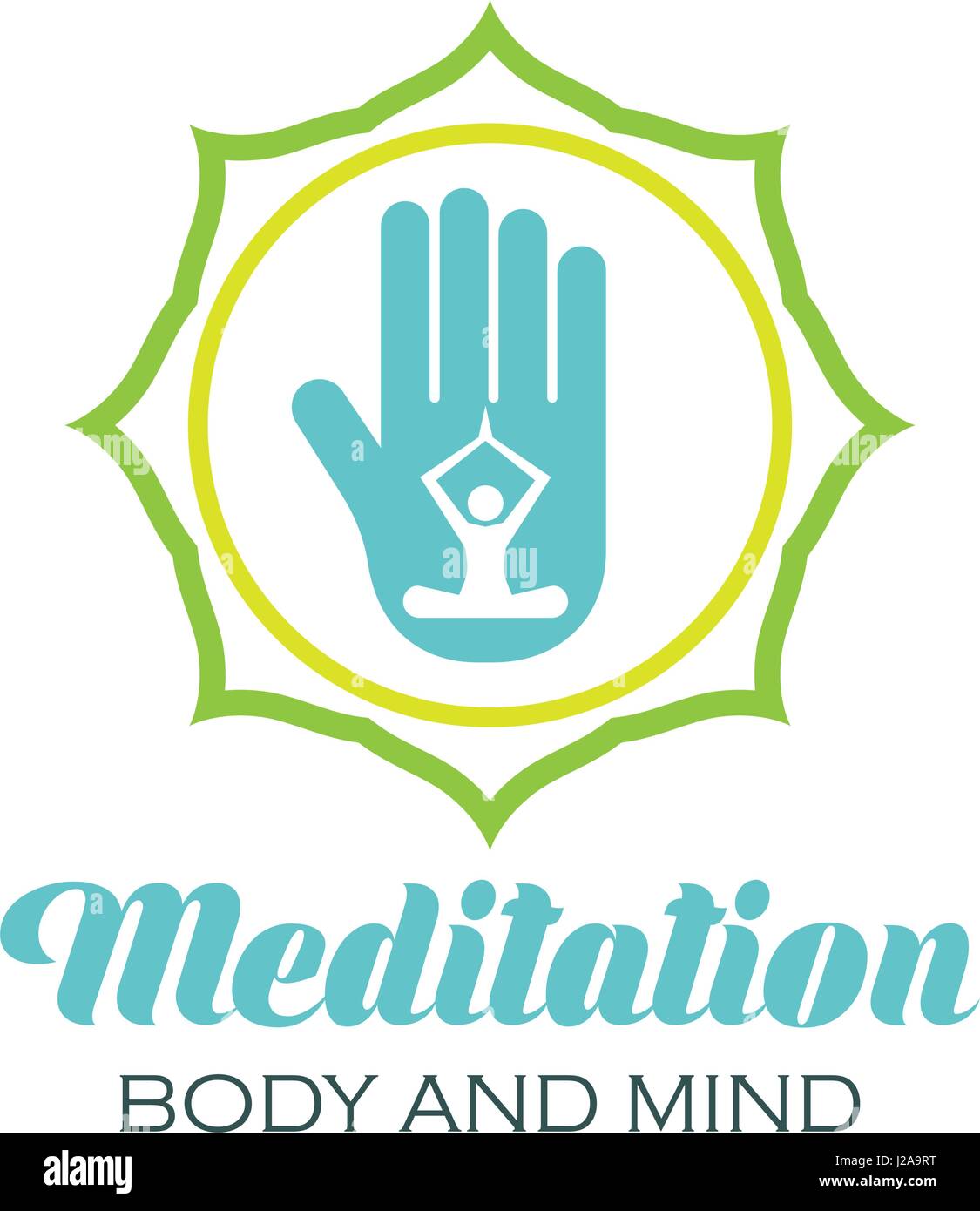 yoga body and mind meditation logo with text space for your slogan ...