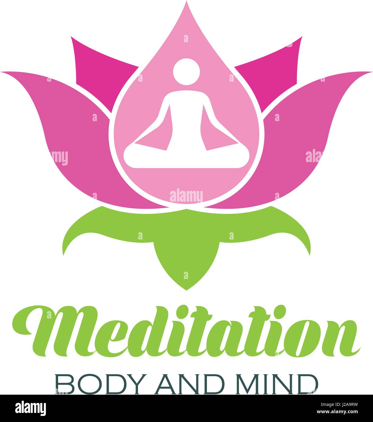 yoga body and mind meditation logo with text space for your slogan ...