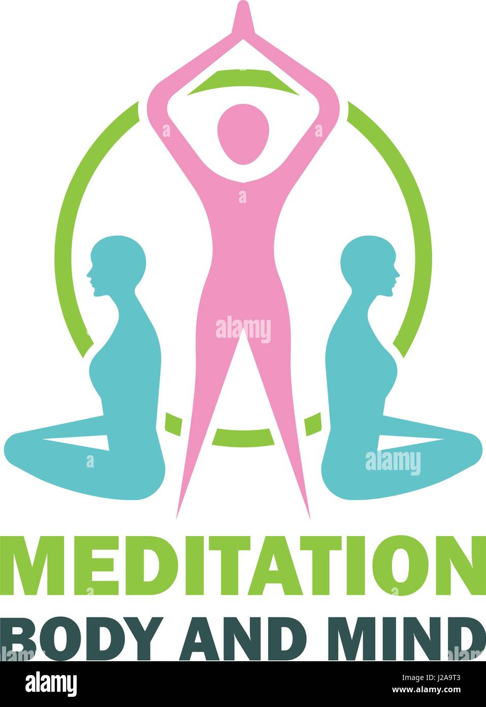 yoga body and mind meditation logo with text space for your slogan ...