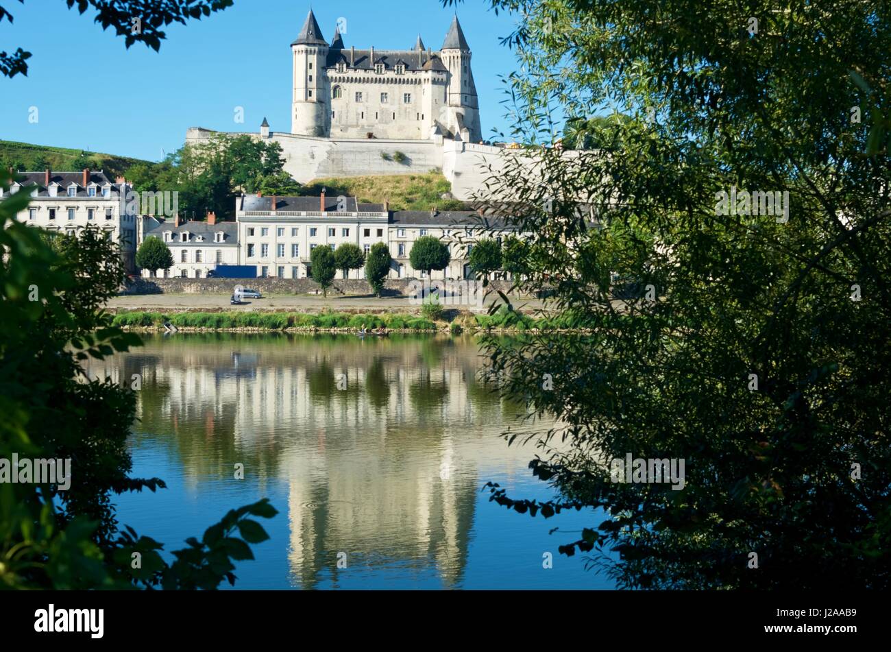 Saumur castle, Loire Valley, France. Saumur Castle was built in the ...