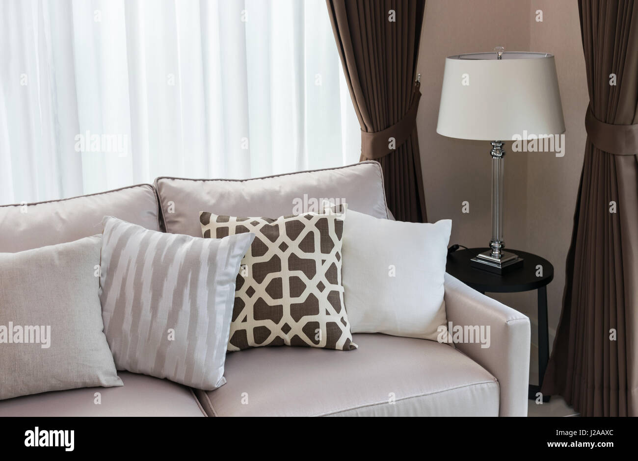 modern living room design with sofa and lamp Stock Photo - Alamy