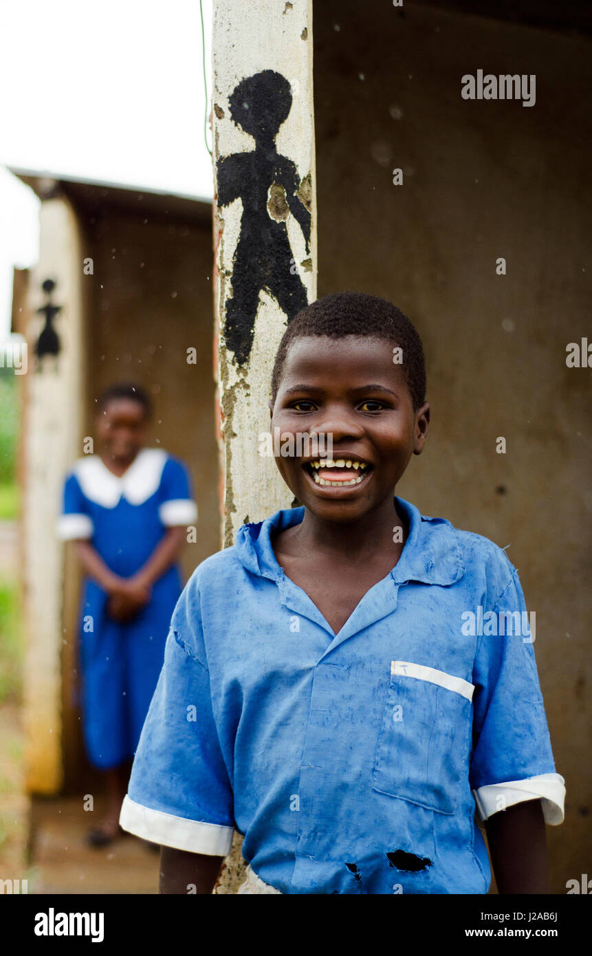 Malawi, Lilongwe, Chambwe Primary School, children using sanitary ...