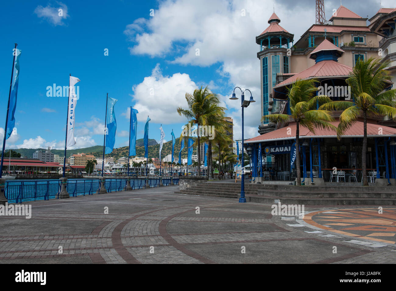 Mauritius, Port Louis, Caudan waterfront, port and harbor area. (Large ...