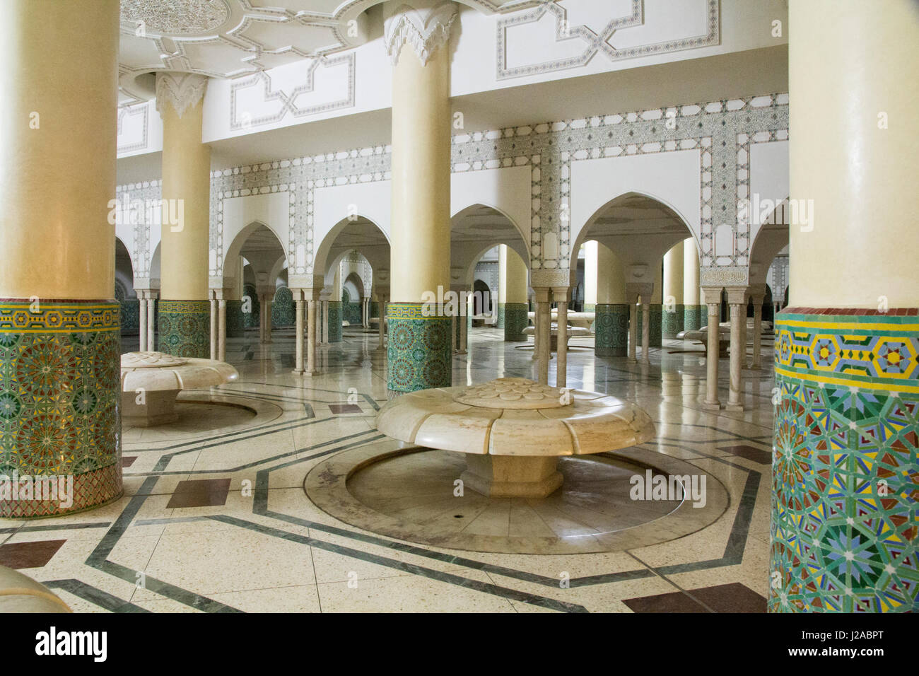 Morocco, Casablanca. King Hassan II Mosque. Ablution room Stock Photo ...