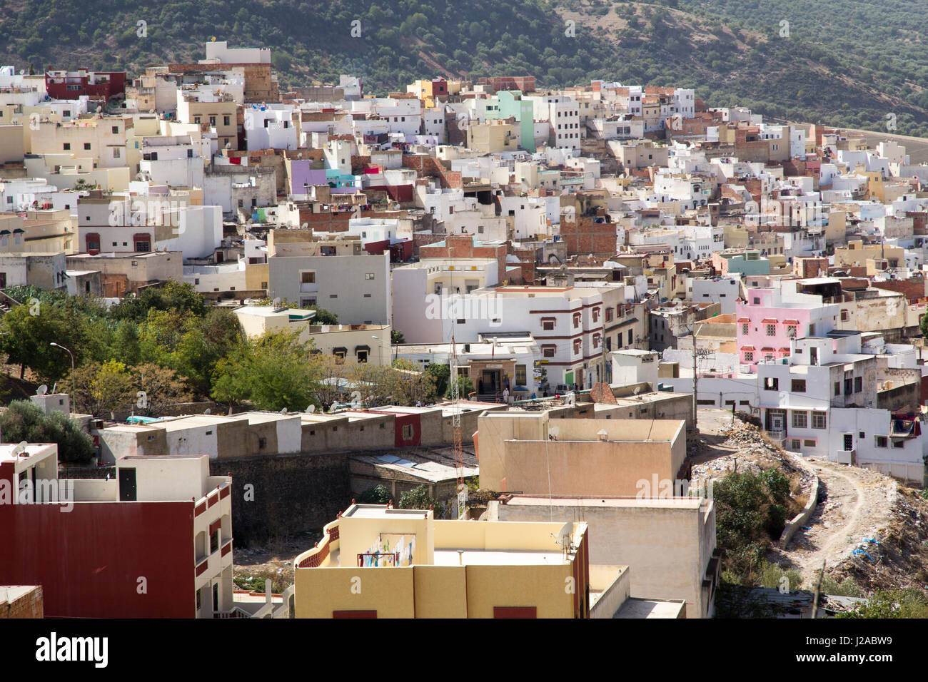 Africa, Northern Morocco, Rif Mountains, local village houses perched ...