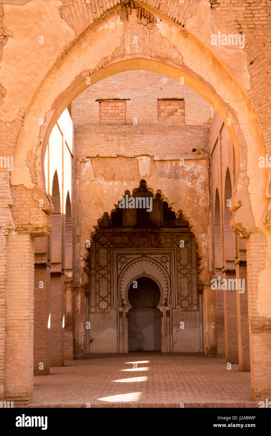 Morocco, Marrakech, Tinmal. The Great Mosque of Tinmal was constructed ...