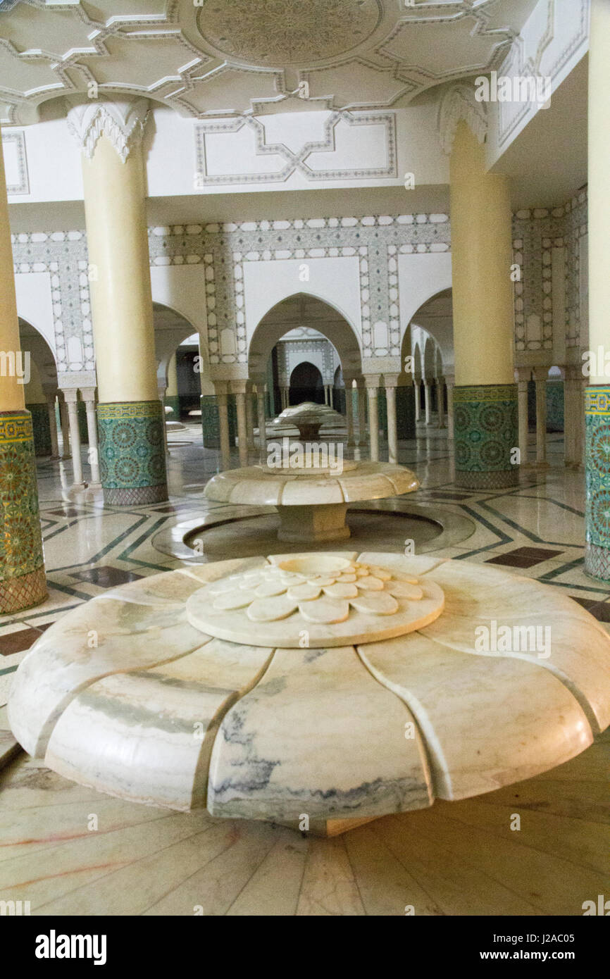 Africa, Morocco, Casablanca. King Hassan II Mosque. Ablution room Stock ...