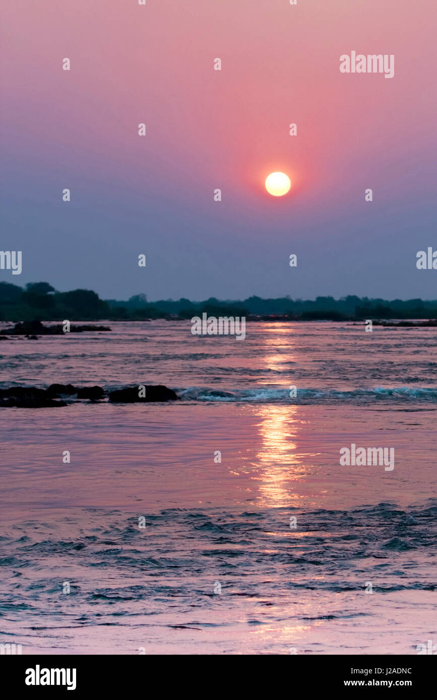 Zambezi River, Zambia, Africa. Sunset Stock Photo - Alamy