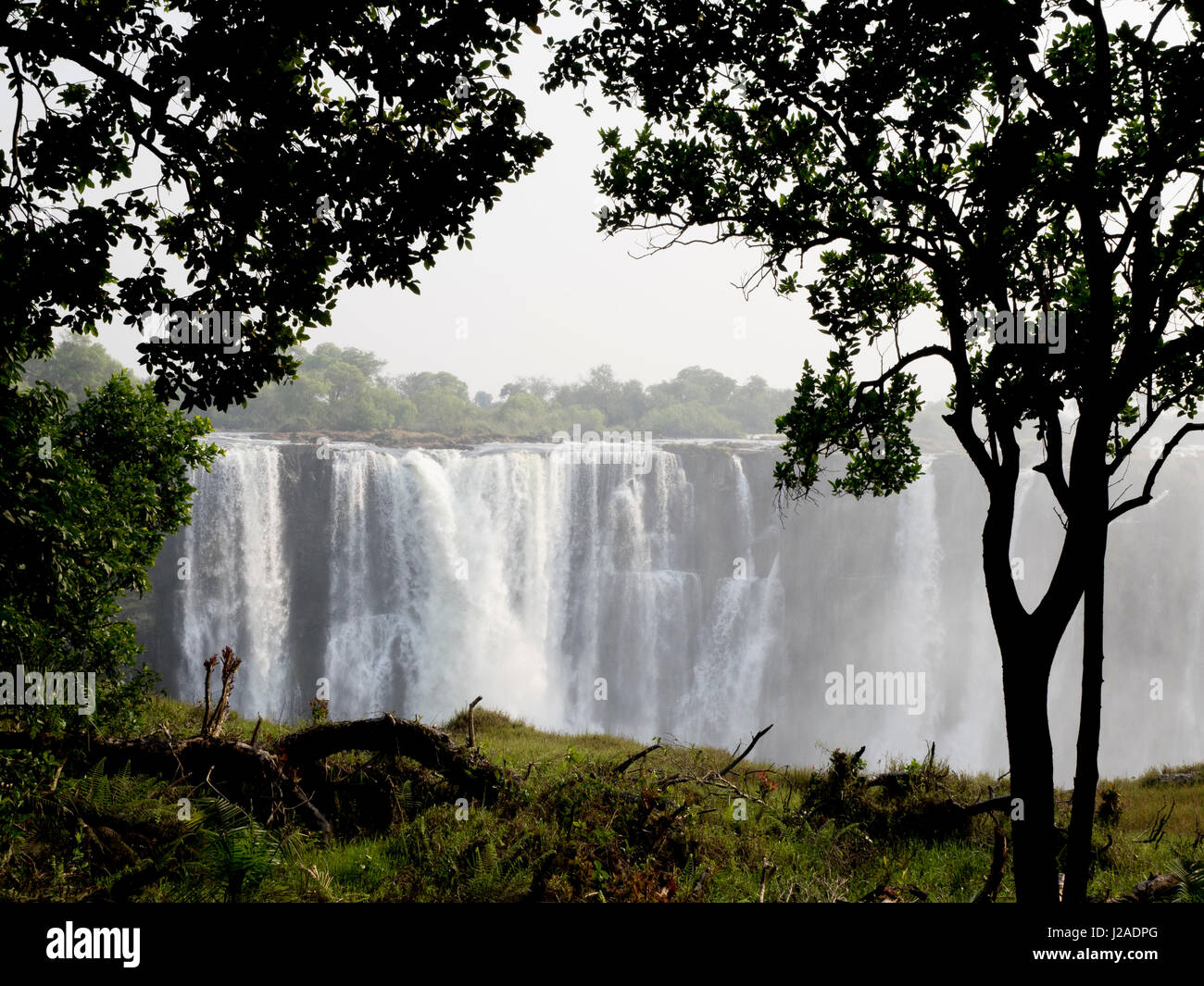 Africa, Zimbabwe, Victoria Falls. Landscape of waterfall. Credit as ...