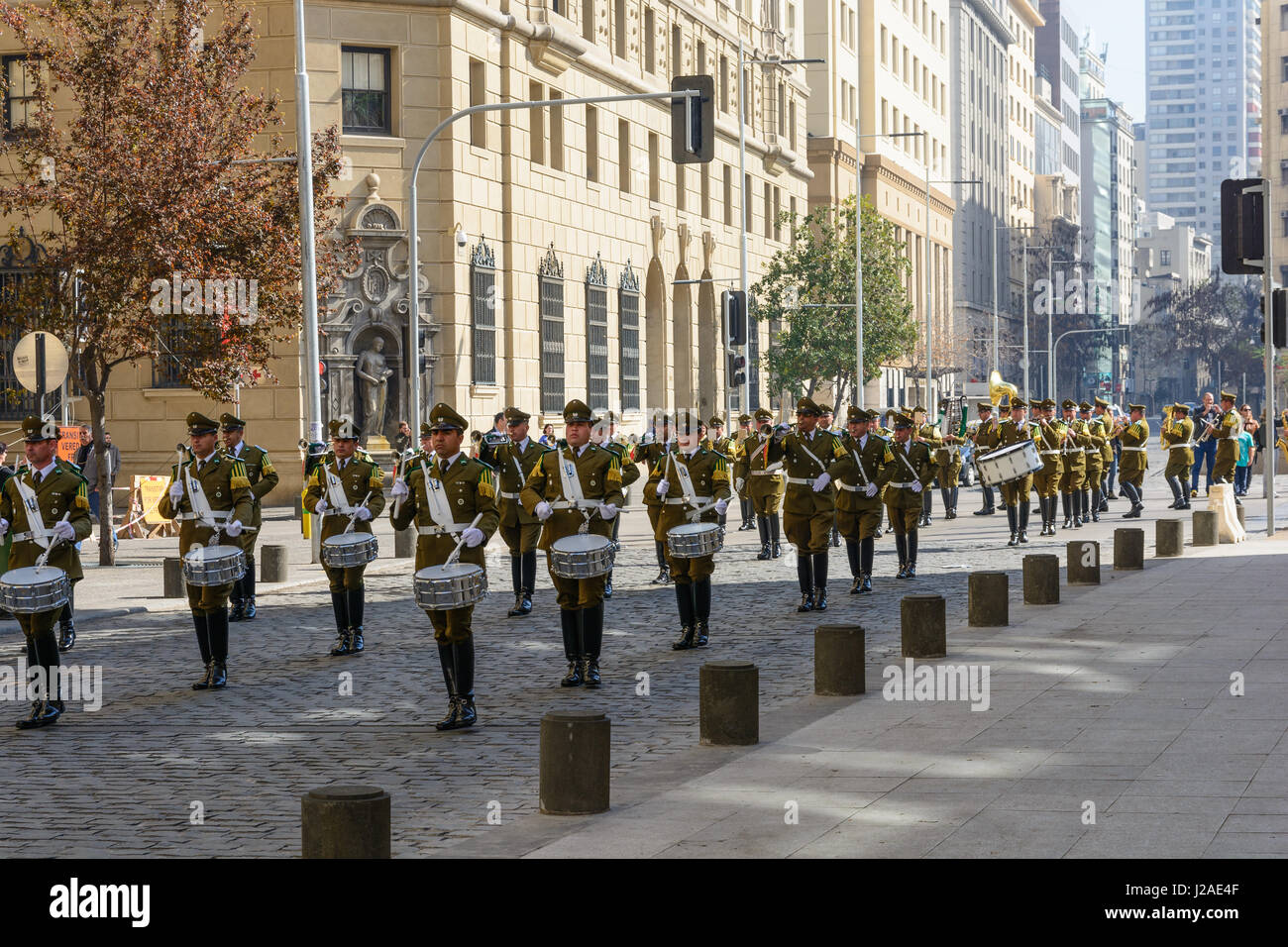 Chile, Región Metropolitana, Santiago de Chile, Sunday military parade ...