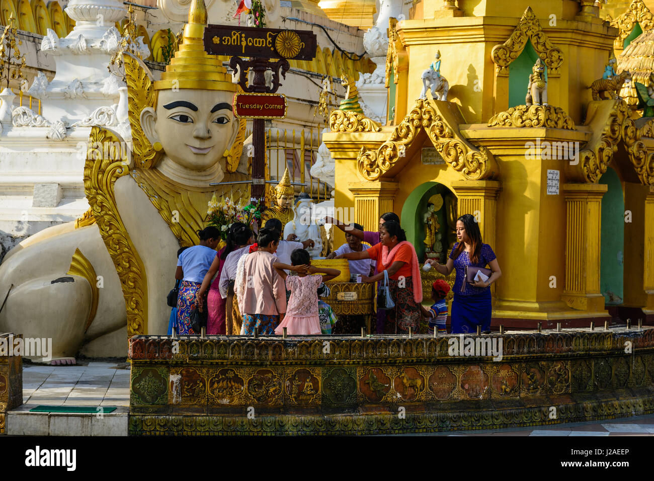 Myanmar (Burma), Yangon Region, Yangon, Shwedagon Pagoda Stock Photo ...