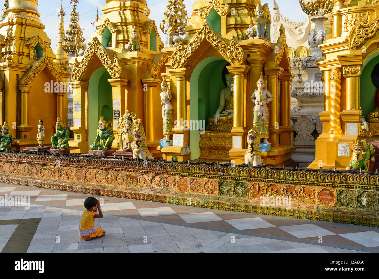 Myanmar (Burma), Yangon Region, Yangon, Shwedagon Pagoda Stock Photo ...