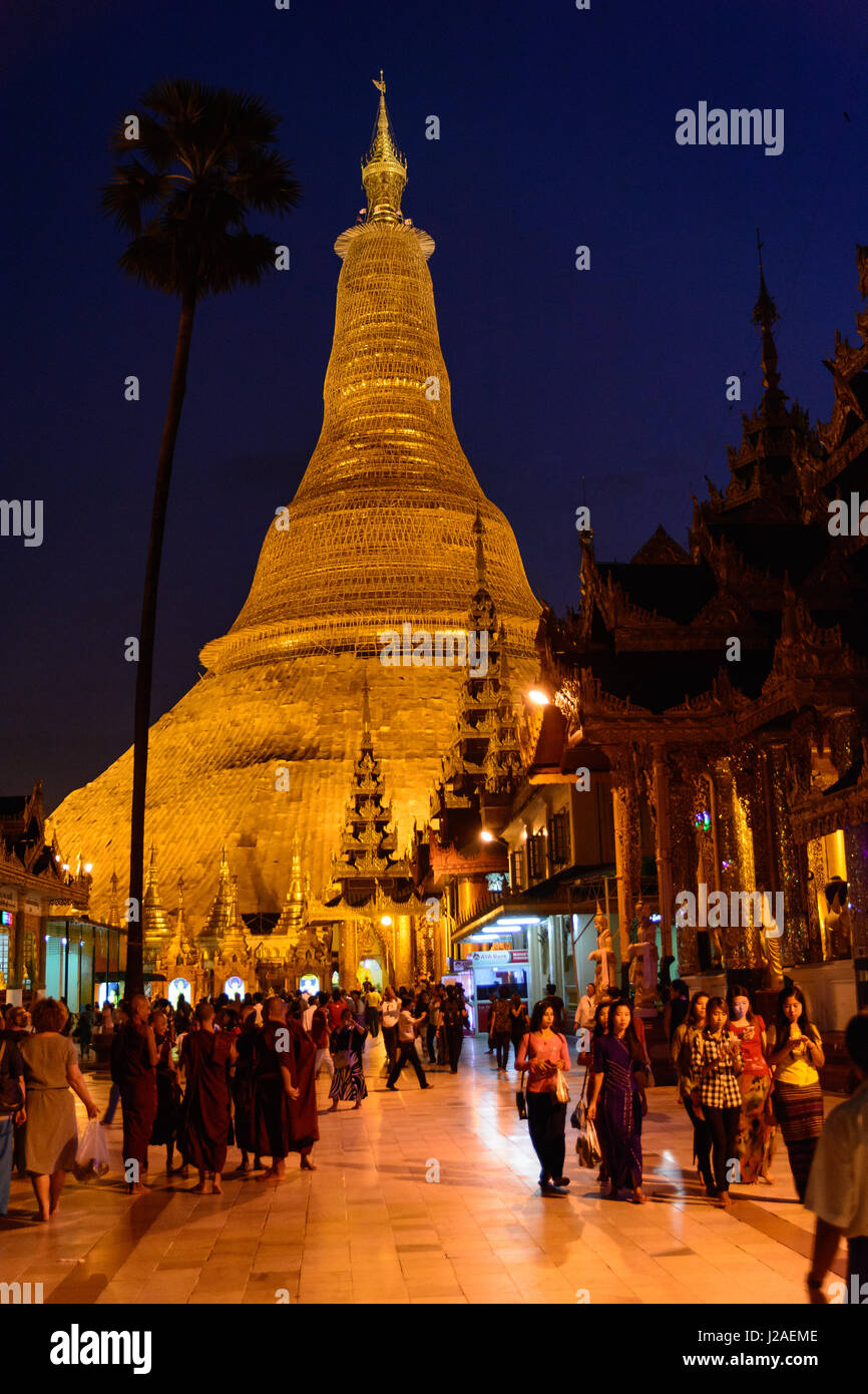 Myanmar (Burma), Yangon Region, Yangon, Shwedagon Pagoda Stock Photo ...