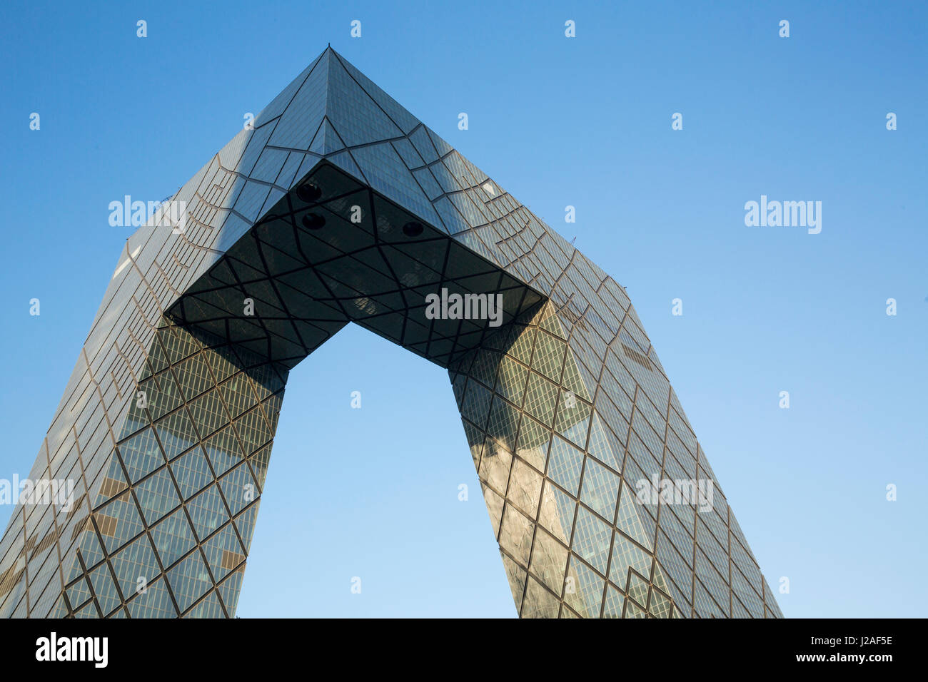 China, Beijing, CCTV building (China Central TV Headquarters) designed ...