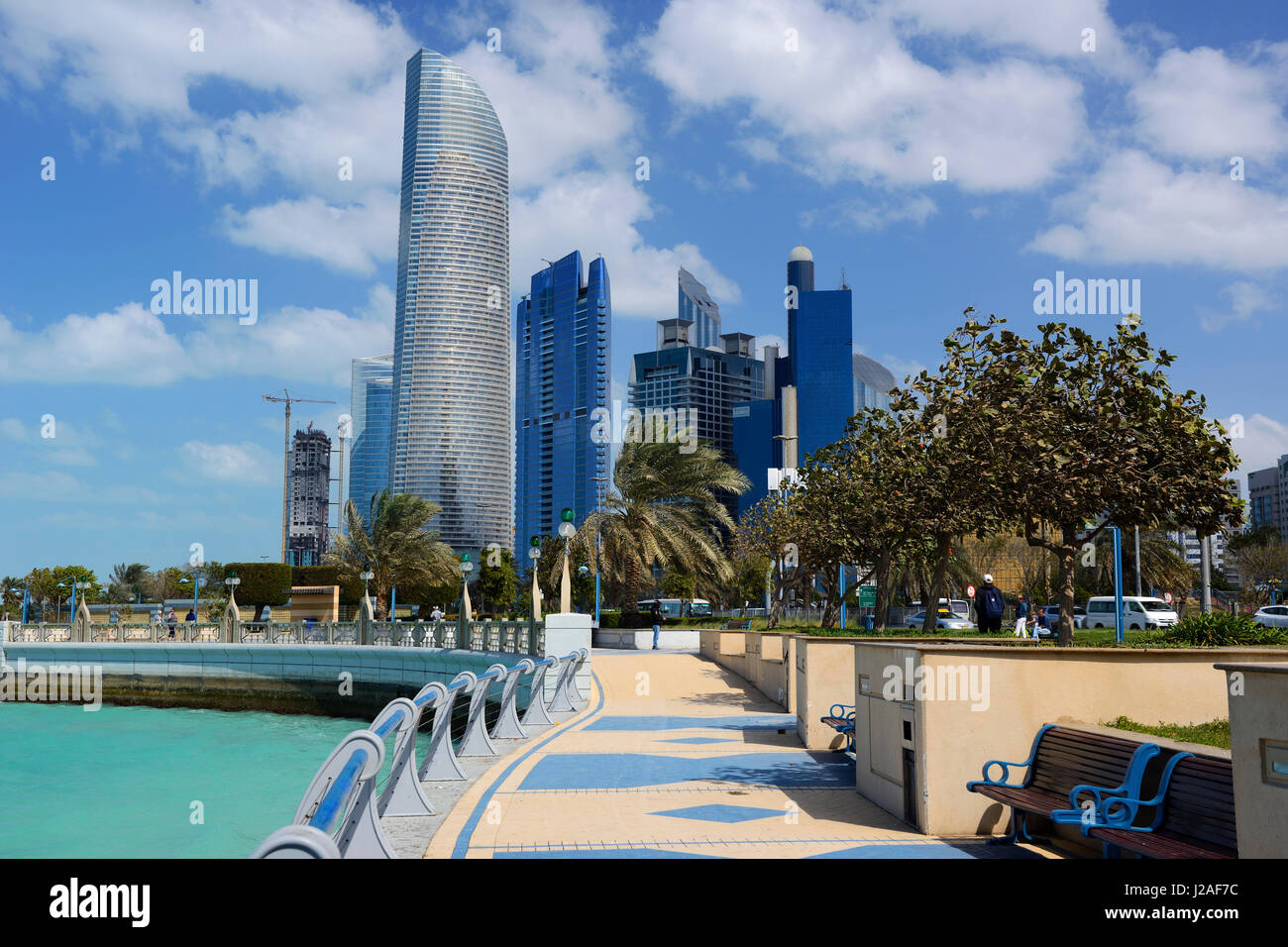 Corniche waterfront in Abu Dhabi, United Arab Emirates, Middle East ...