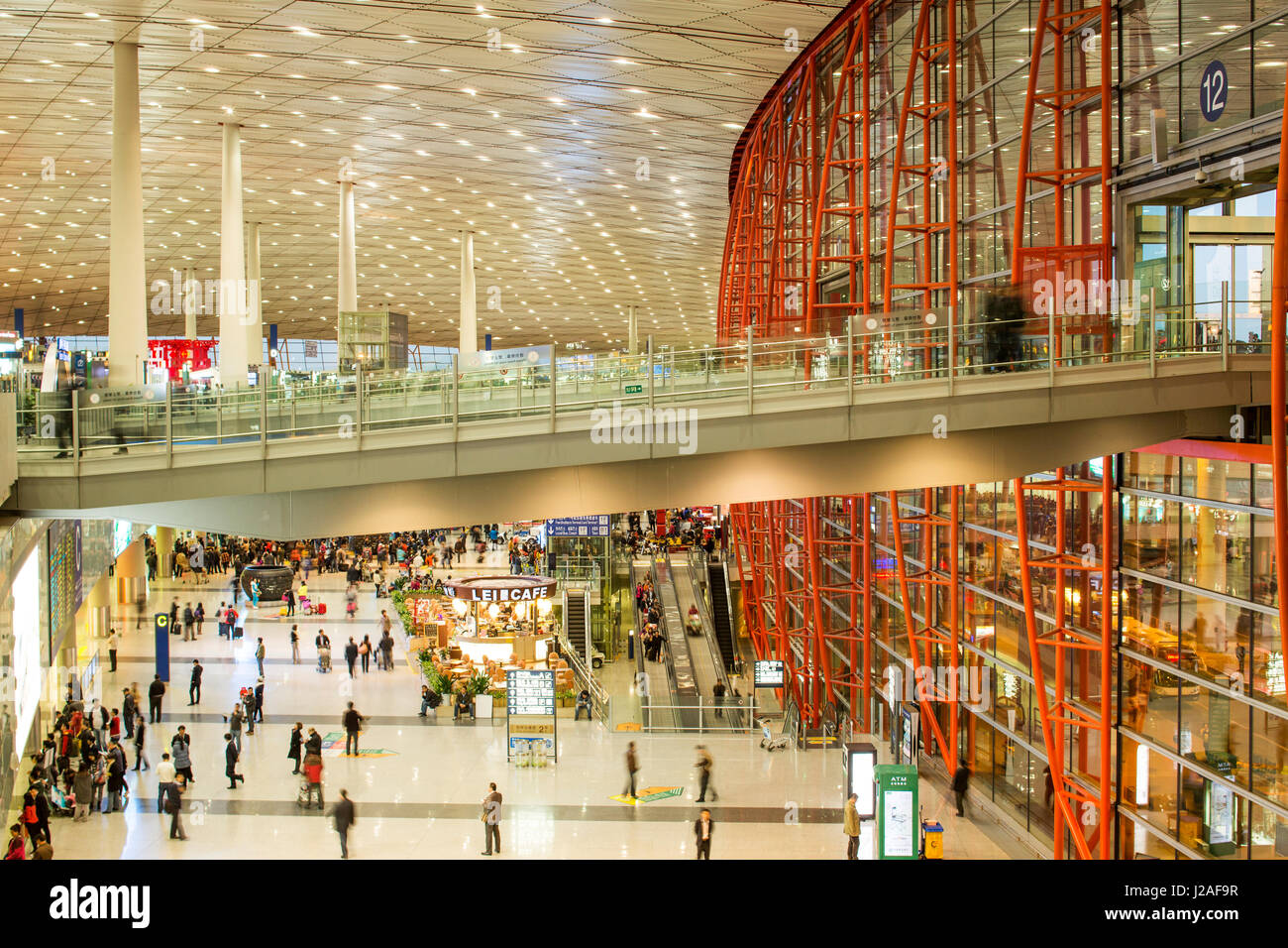 China, Beijing, Interior view of interior atrium inside Beijing ...