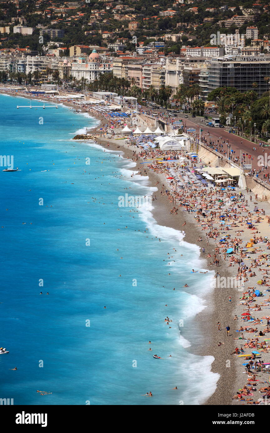 Overview of the beach in Nice, French Riviera Stock Photo - Alamy