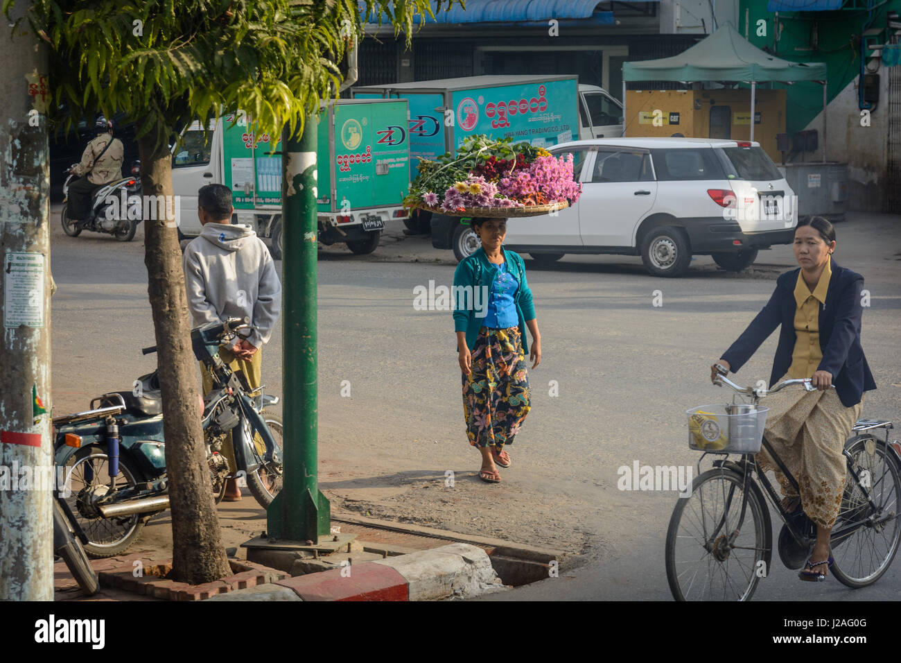 Myanmar (Burma), Mandalay Region, Mandalay, Street Scenes Stock Photo ...
