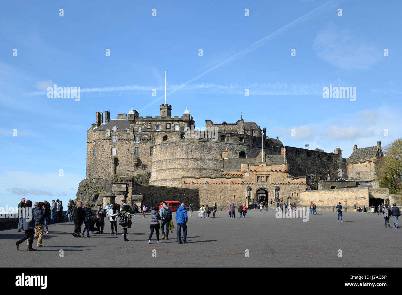 Edinburgh Castle in Scotland stands on the plug of an extinct volcano ...