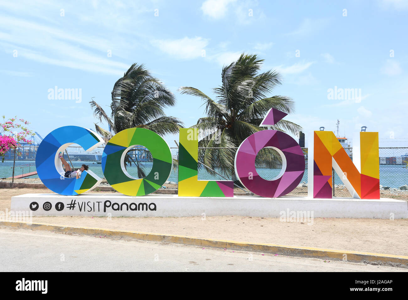 COLON - APR 16, 2017: When the Colon sign was constructed in downtown ...